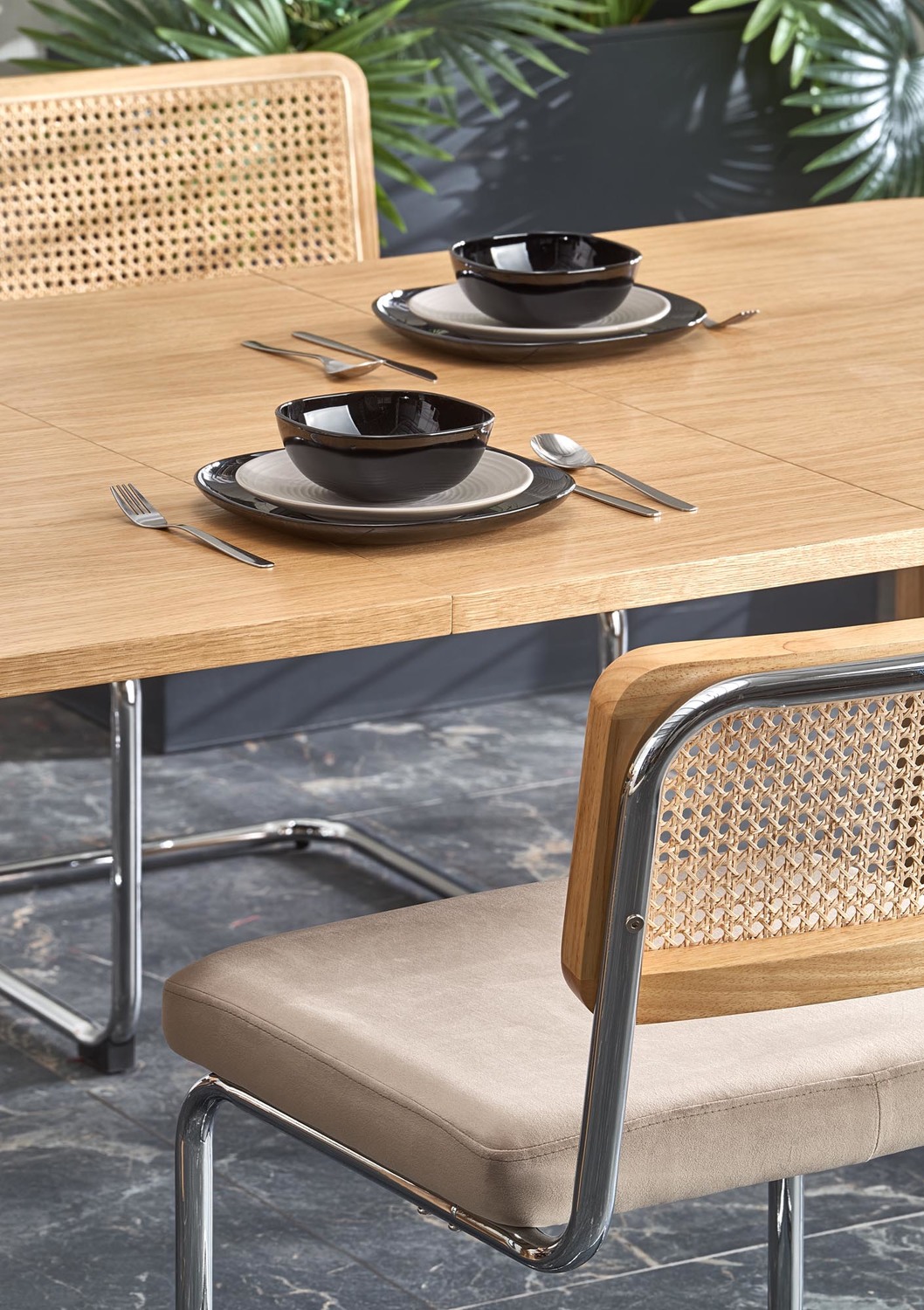 ELEFANTE PROSTOKĄT stół rozkładany 160-240/100 dąb naturalny - HALMAR