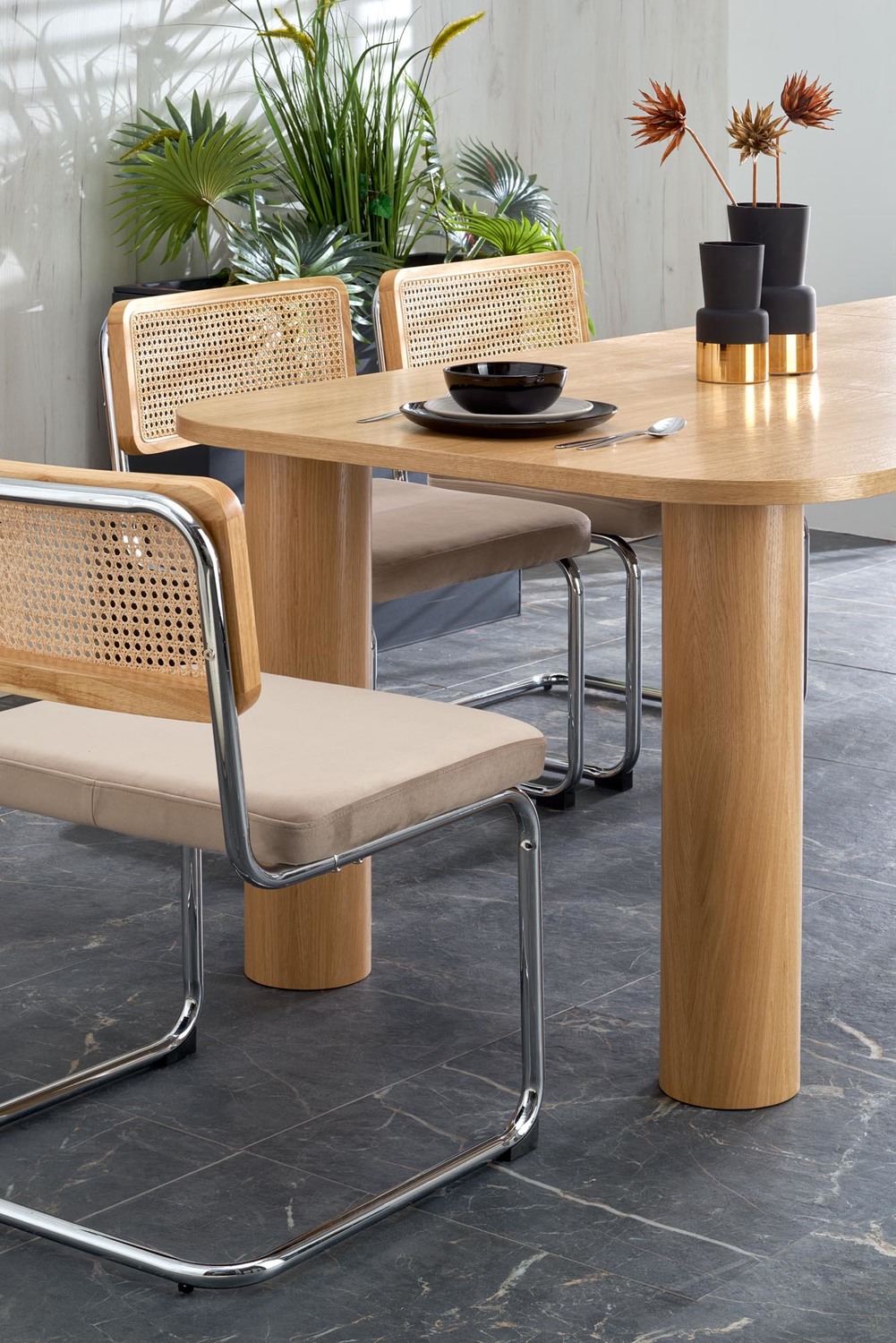 ELEFANTE PROSTOKĄT stół rozkładany 160-240/100 dąb naturalny - HALMAR