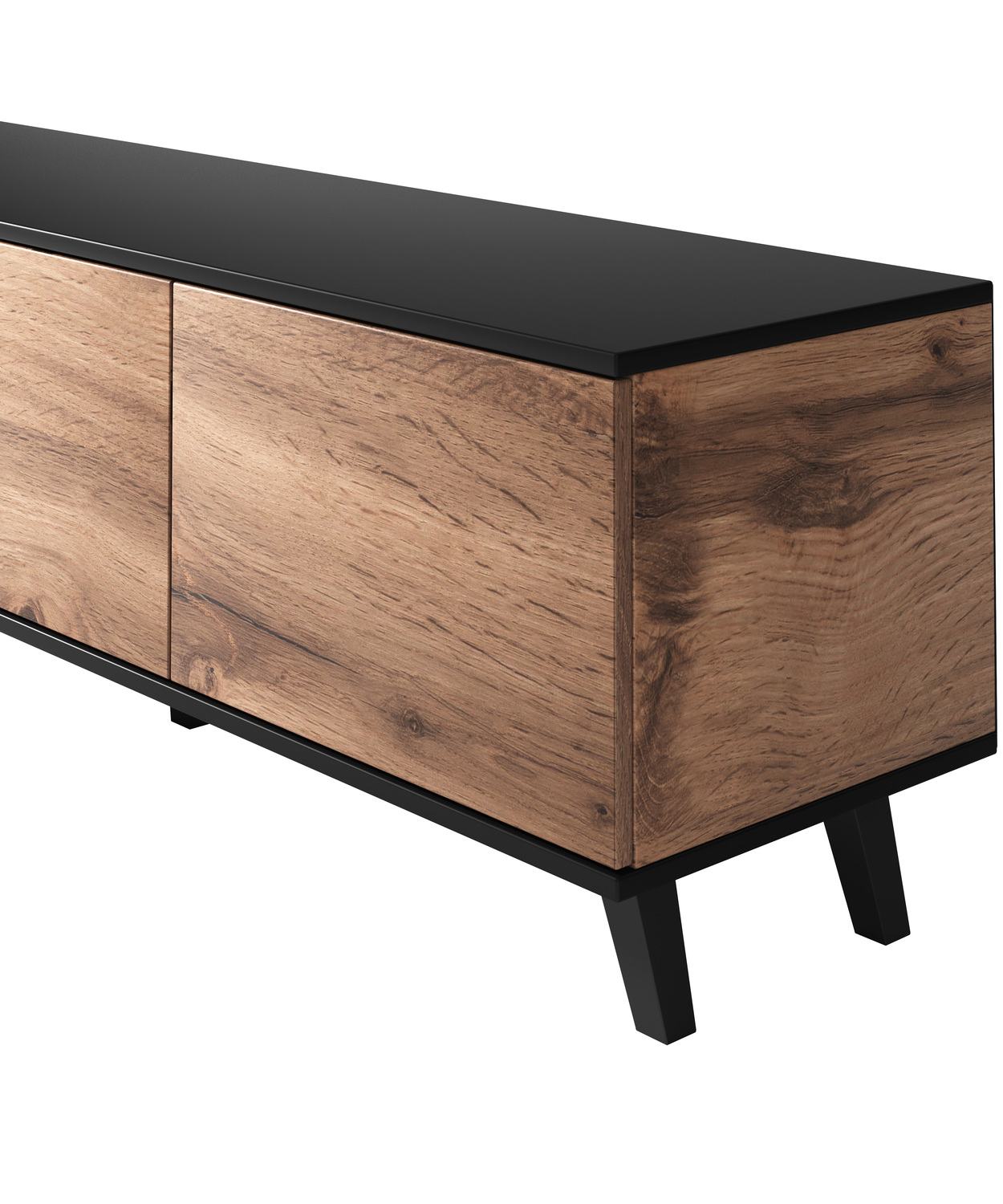 RANDOM RTV-1 TV-stand, color: wotan oak/black - HALMAR