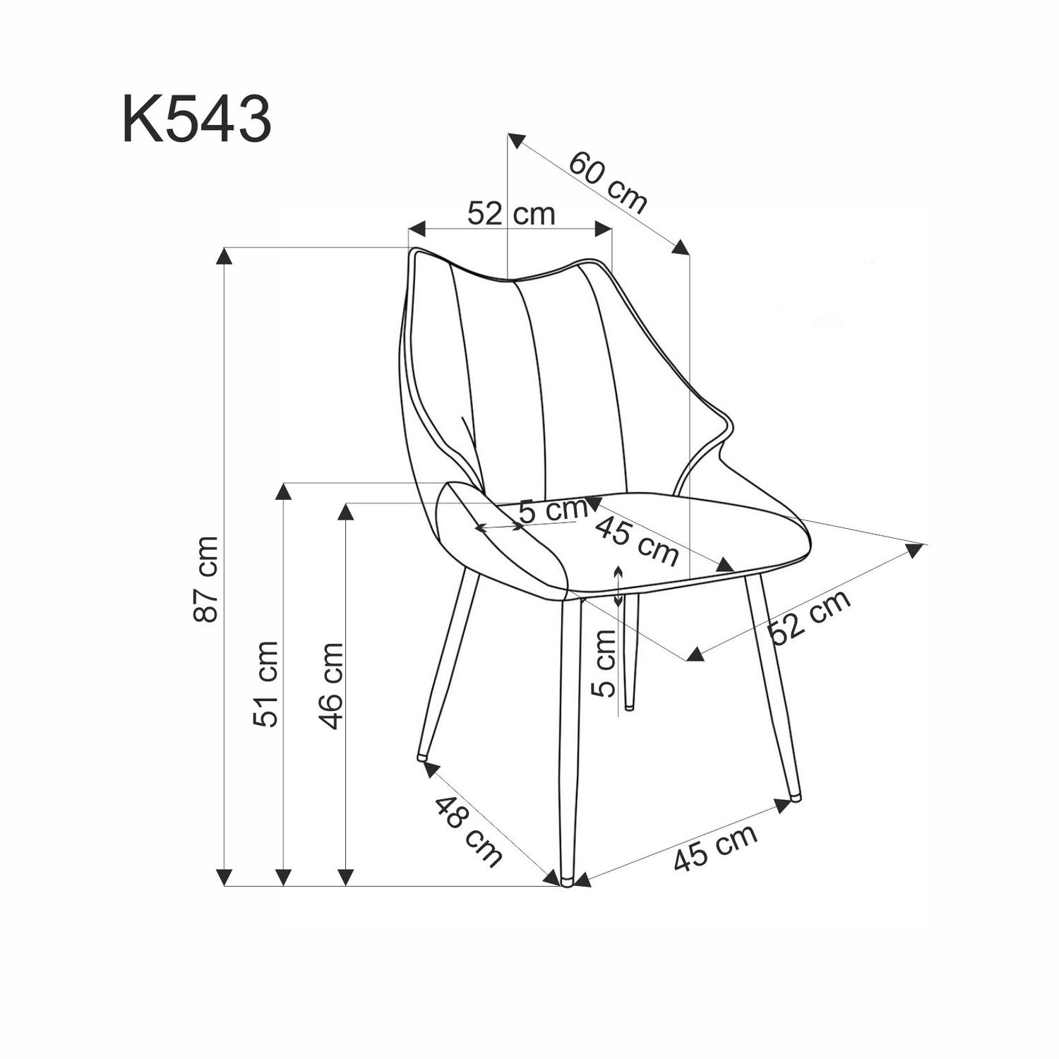 K543 krzesło oliwkowy - HALMAR