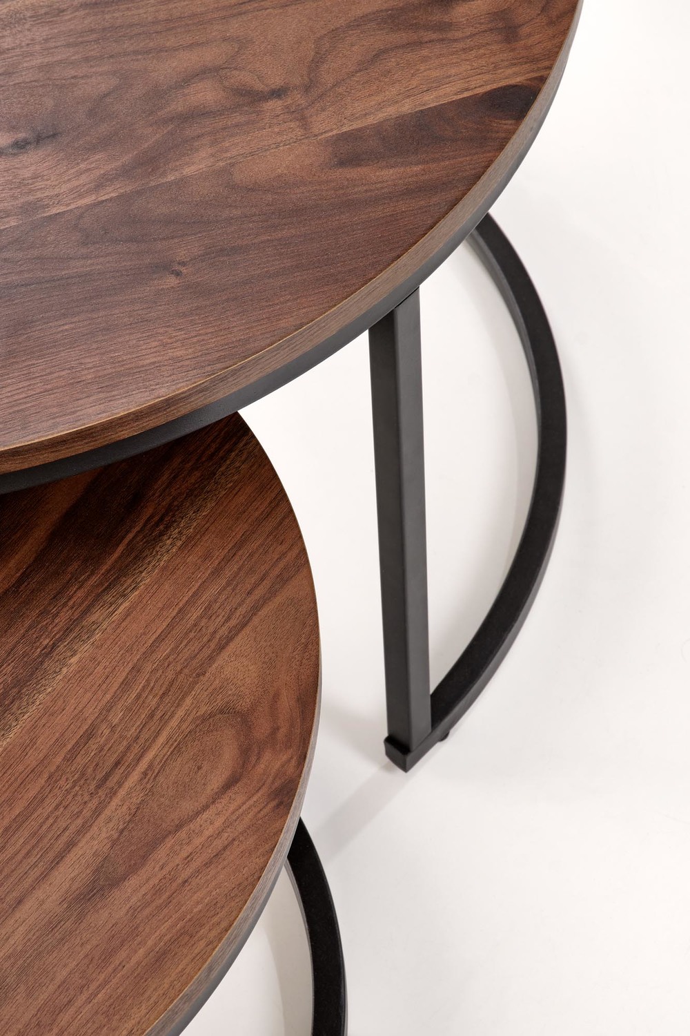 JAVA set of 2 c. tables, walnut / black - HALMAR