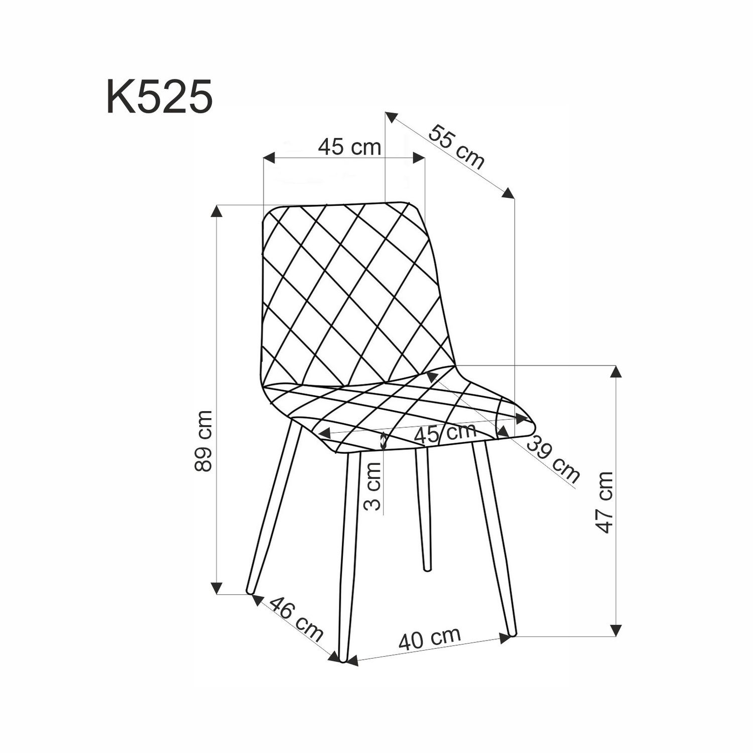 K525 chair d.green - HALMAR