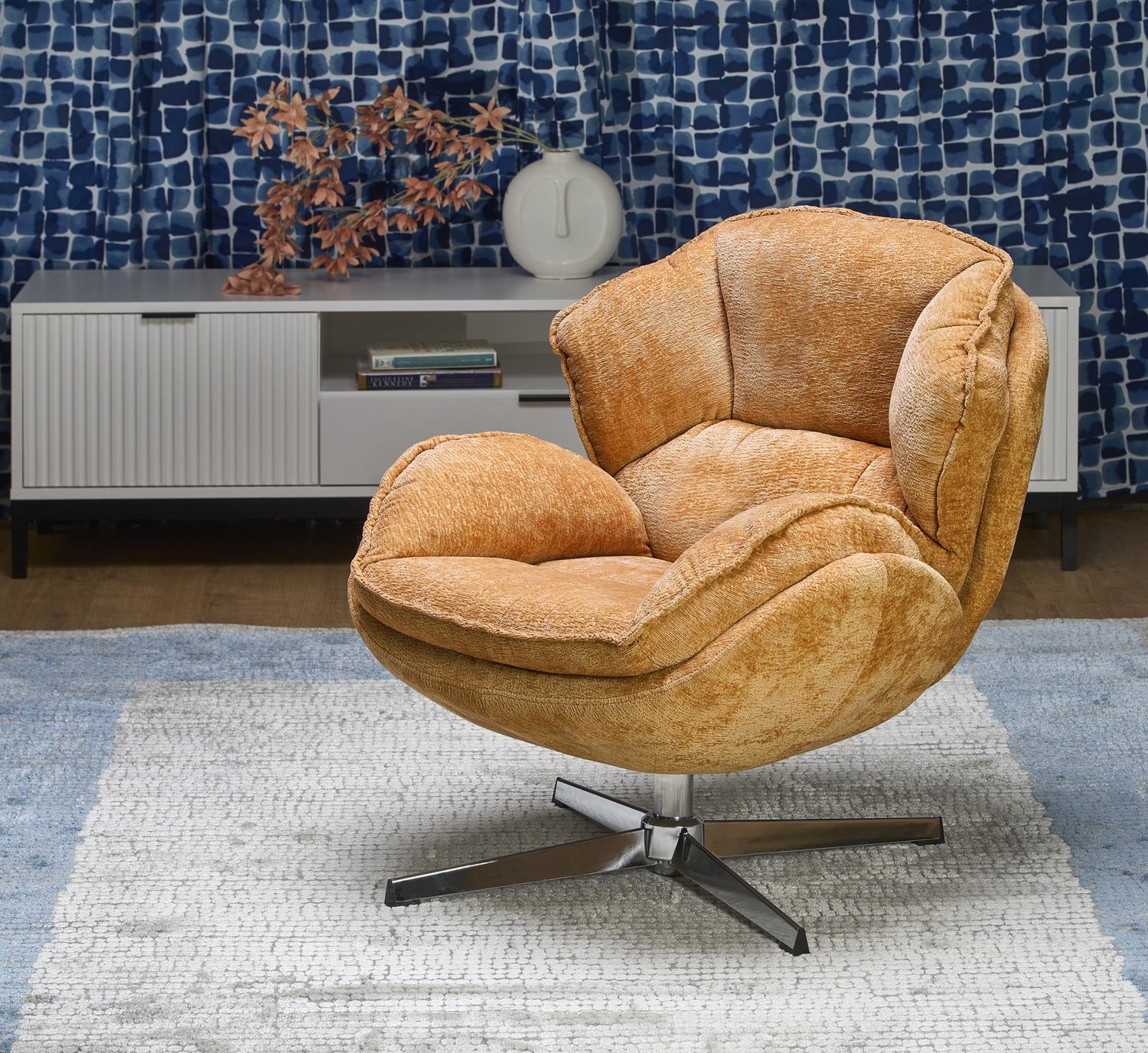 GUIDO fotel wypoczynkowy musztardowy - HALMAR