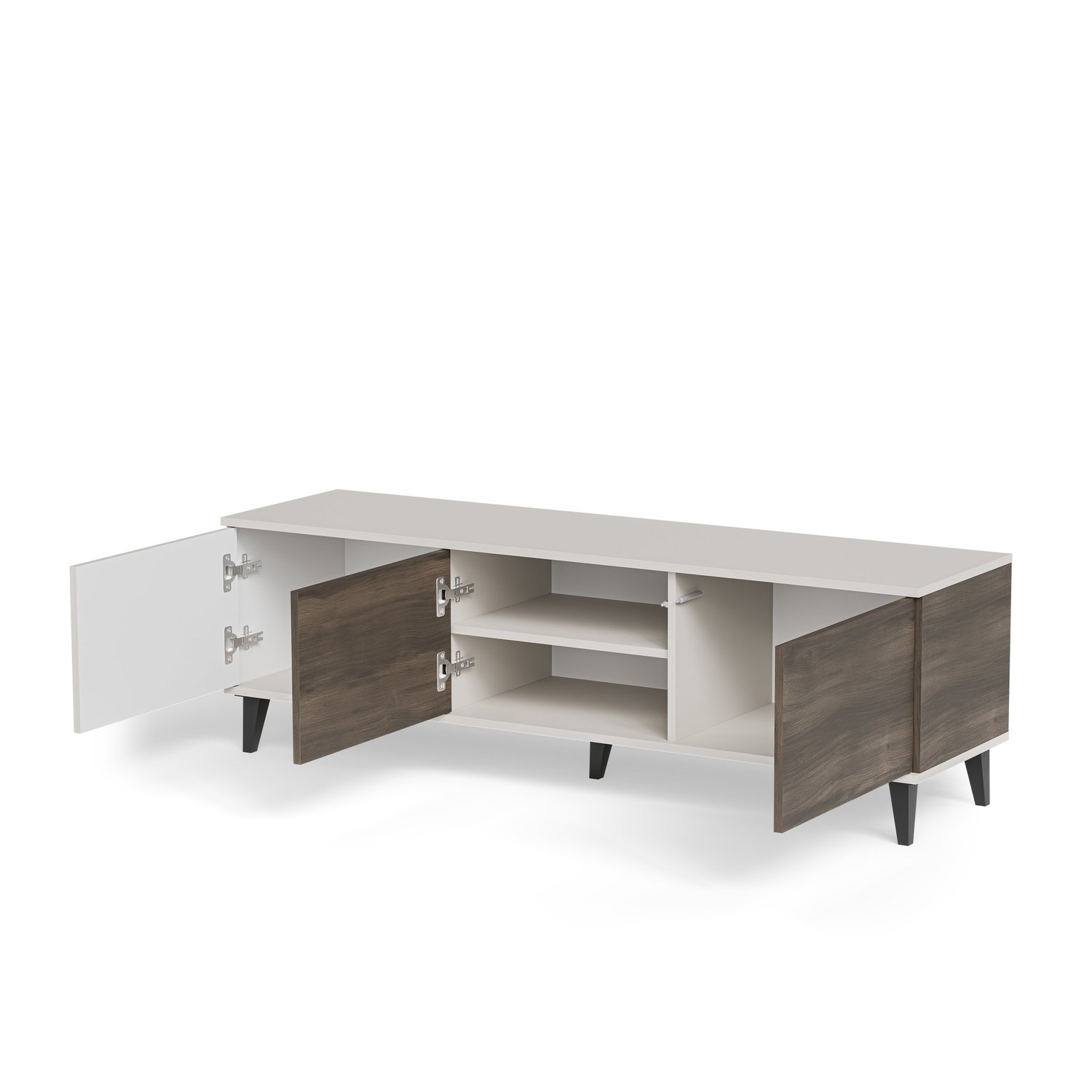 RANDOM 2 RTV-1 TV-stand, color: cashmere / walnut / black - HALMAR