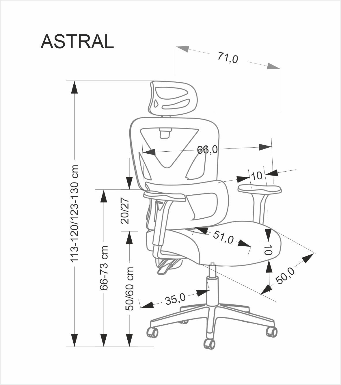ASTRAL o.chair, black - HALMAR