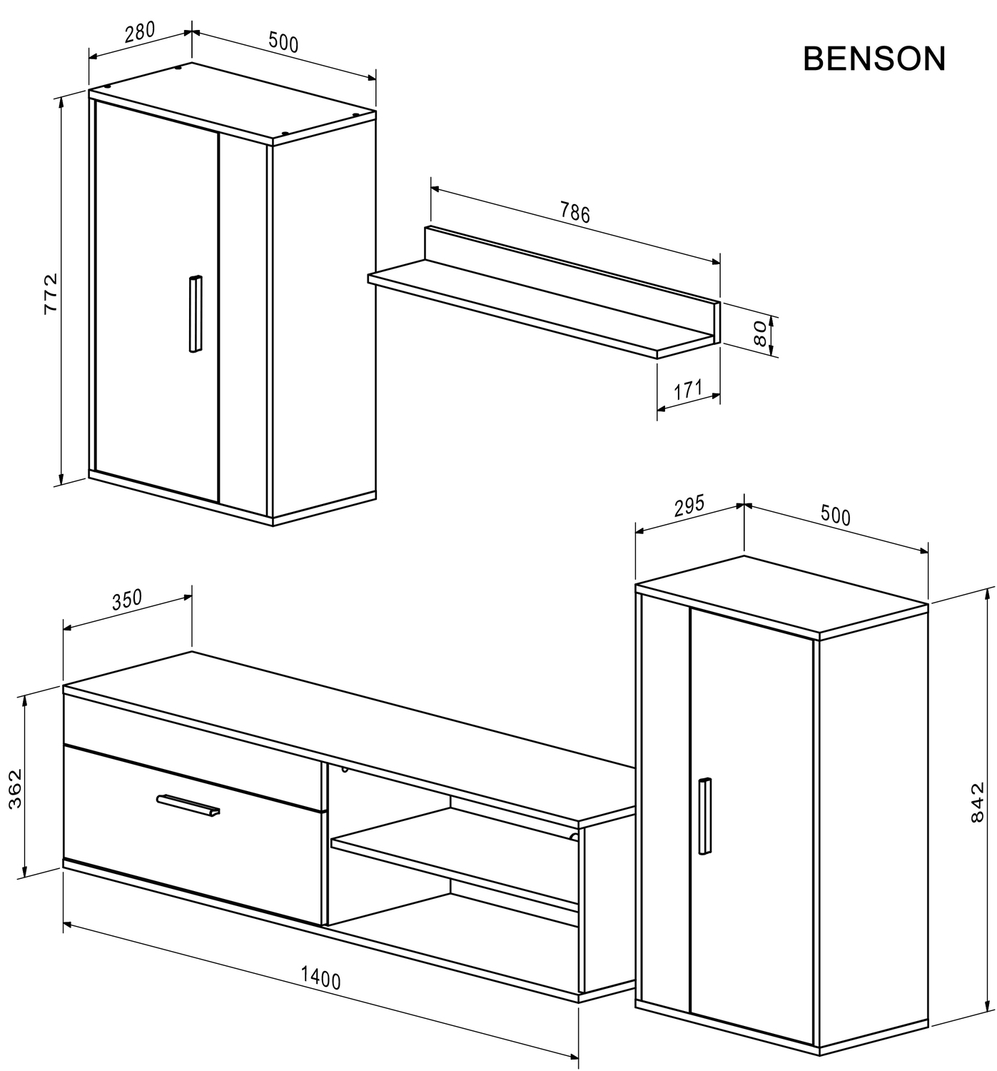 BENSON set color: artisan oak / cashmere - HALMAR